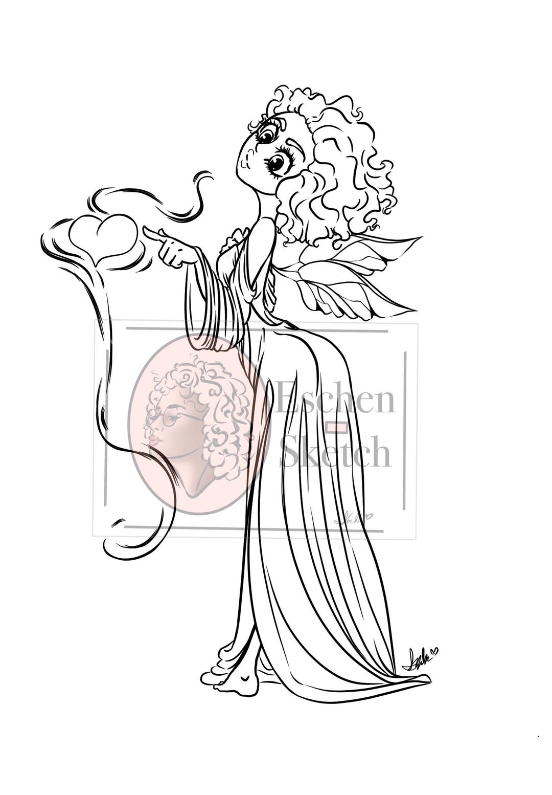 Statues Heart Coloring Page: Digital Art Print (PDF Download - Etsy