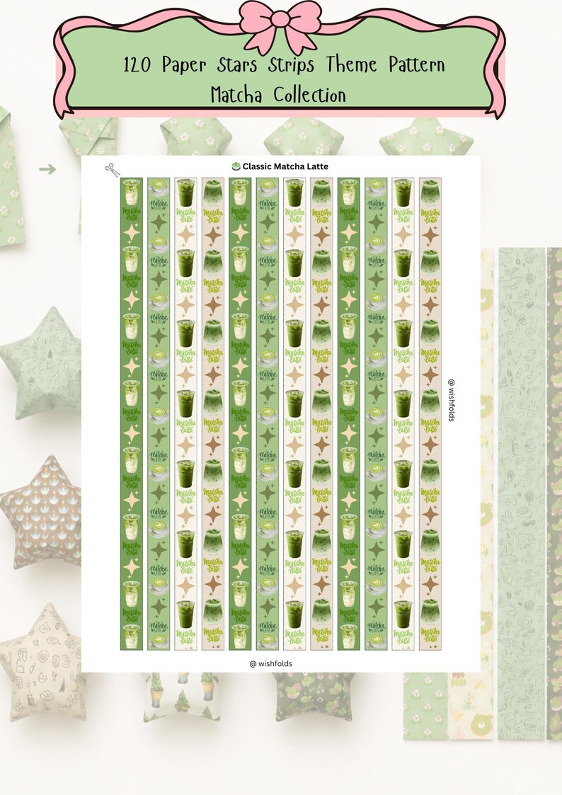 Matcha Paper Stars Bundle | 10 Kawaii Themes (digital Download) - Etsy