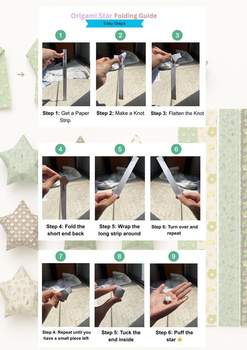 Matcha Paper Stars Bundle | 10 Kawaii Themes (digital Download) - Etsy