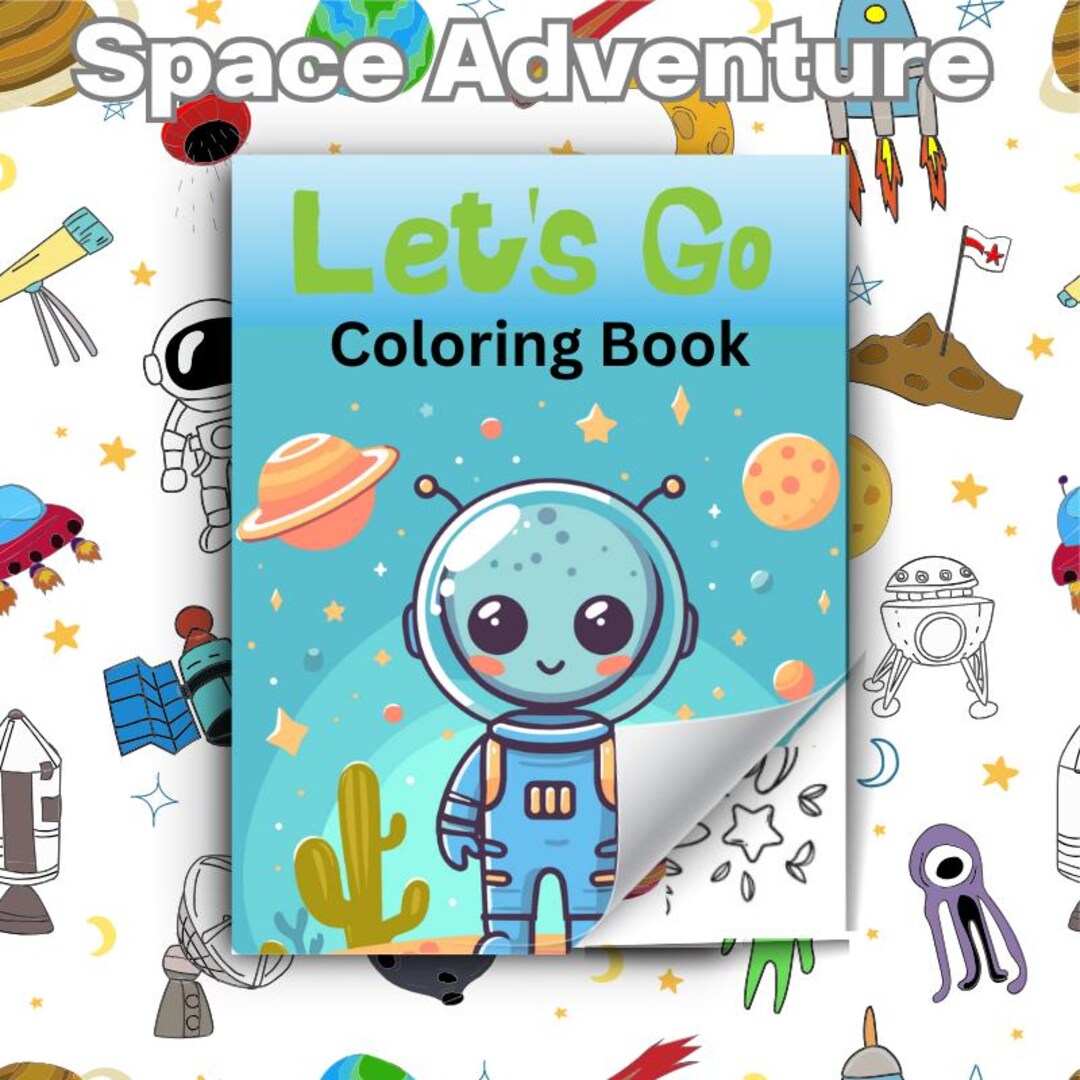 Space Coloring Book for Kids | Alien & Astronaut Designs (PDF Pattern ...