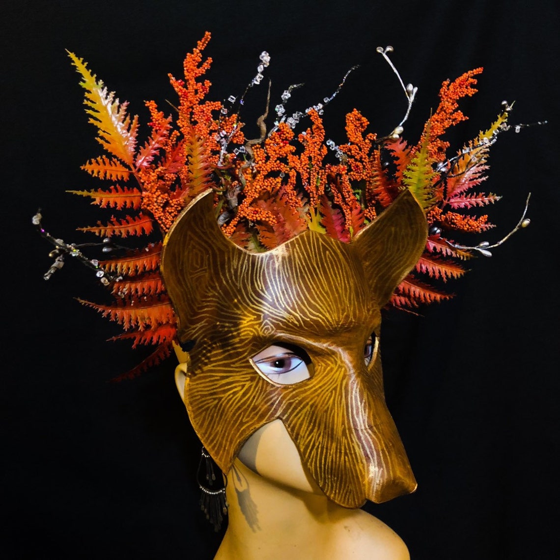 Leather Wolf Mask Base DIY MADE to ORDER Customize Stained | Etsy