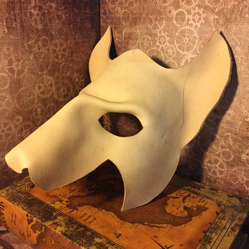 Leather Wolf Mask Base DIY MADE to ORDER Customize Stained | Etsy
