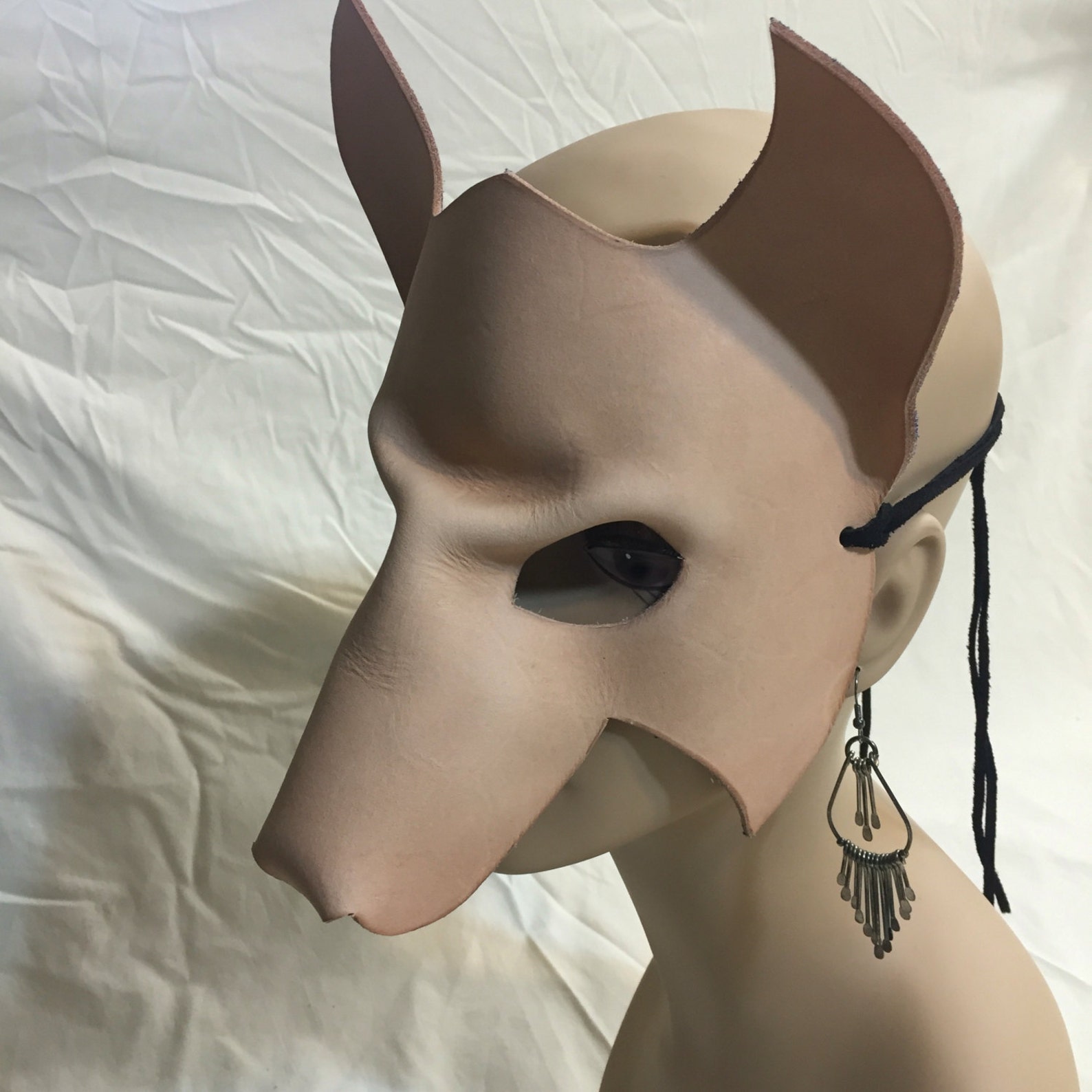 Leather Wolf Mask Base DIY MADE to ORDER Customize Stained Mask Blank ...