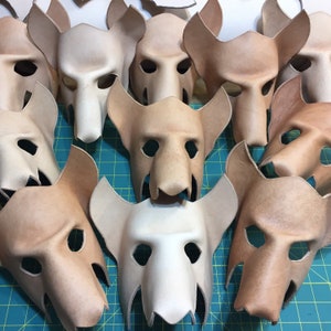 Leather Wolf Mask Base DIY - MADE to ORDER - Customize Stained Mask ...