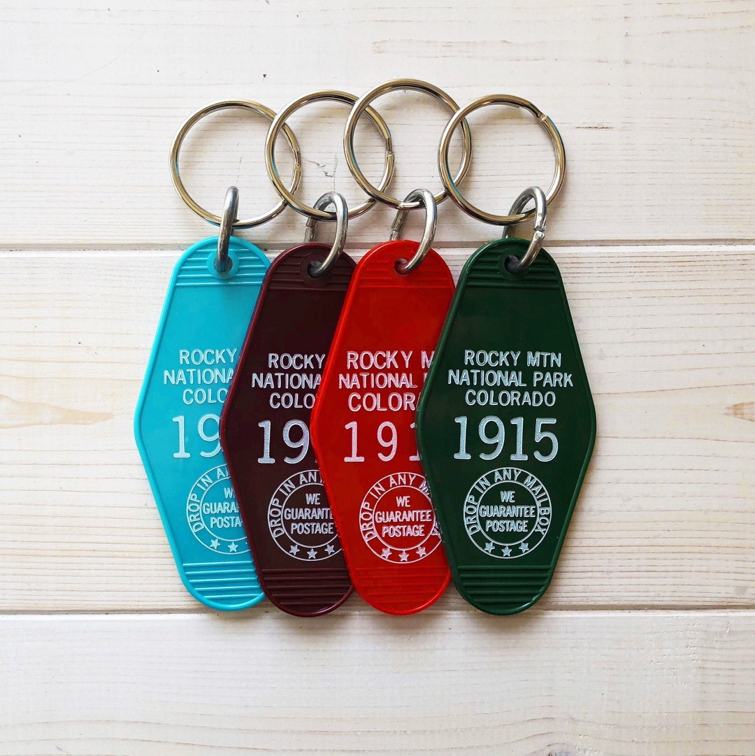 Rocky Mountain National Park Vintage Inspired Hot Pressed Key Fob Tag ...