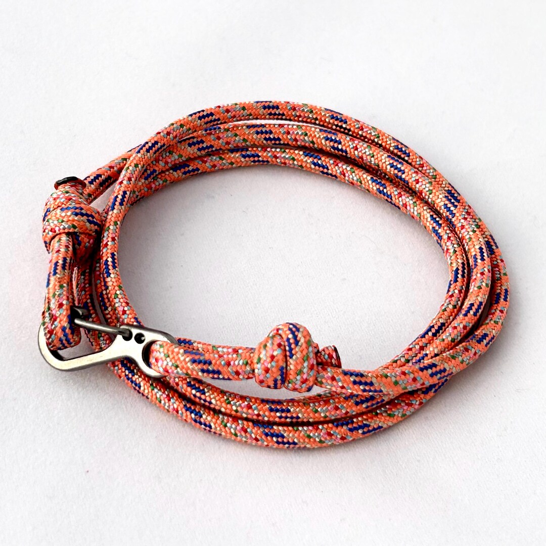 Adjustable Climbing Rope Bracelet: Carabiner Clasp, Minimalist Style - Etsy