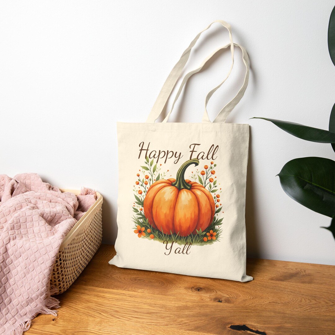 Fall Vibes Cotton Canvas Tote Bag - Autumn Reusable Shopping Bag, Cute ...