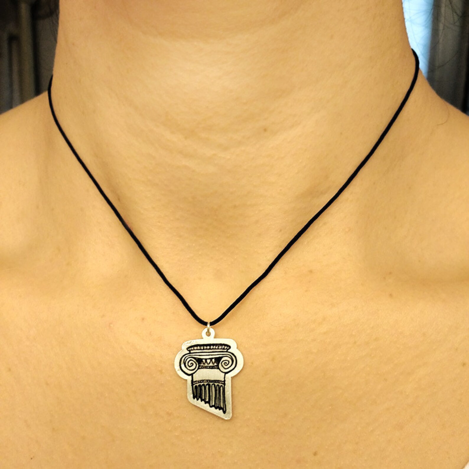 Greek Column Necklace/ Classic Architecture Pendant/greek Temple ...