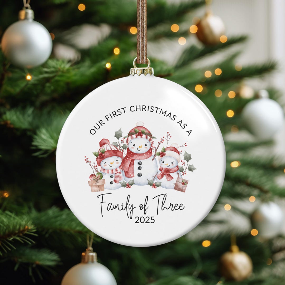 Personalized Family Christmas Ornament 2025: Ceramic Keepsake With Gold ...