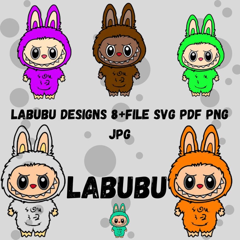 Labubu Designs SVG Bundle, Labubu Clipart, Labubu PNG, Cute Labubu ...