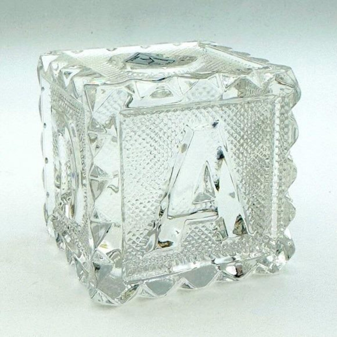 JONAL Full Lead Crystal Alphabet Block A B C D G Paperweight Desk Decor ...
