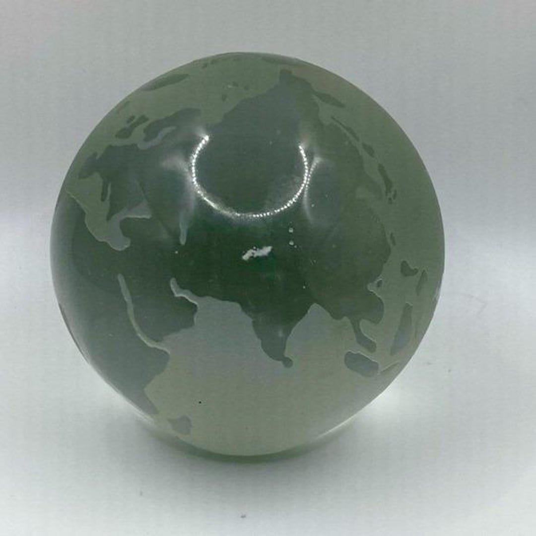 Glass Earth Globe Paperweight Decorative Office Desk Accessory - Etsy