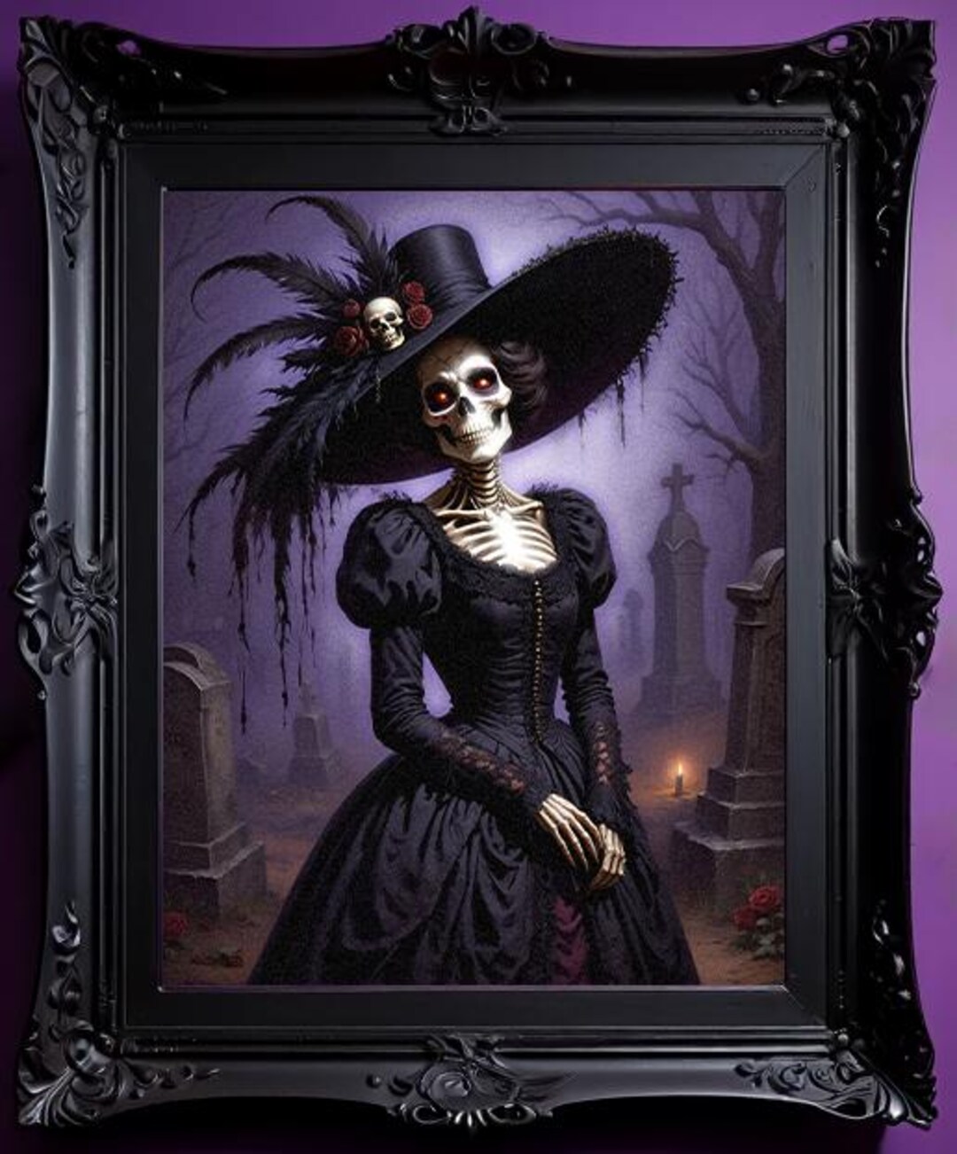 Gothic Skeleton Lady Digital Download | Victorian Halloween Wall Art ...