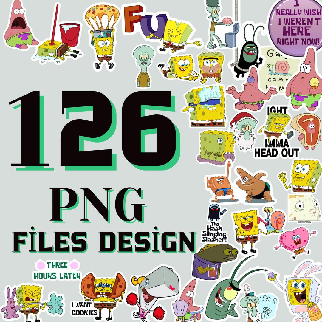 126+spongebob Cliparts Bundle,spongebob Funny Png,spongebob Cartoon ...