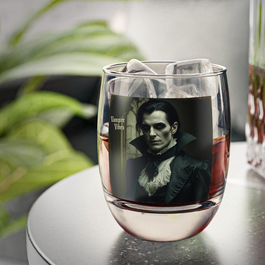 Vampire Vibes Whiskey Glass: Gothic Halloween Barware - Etsy
