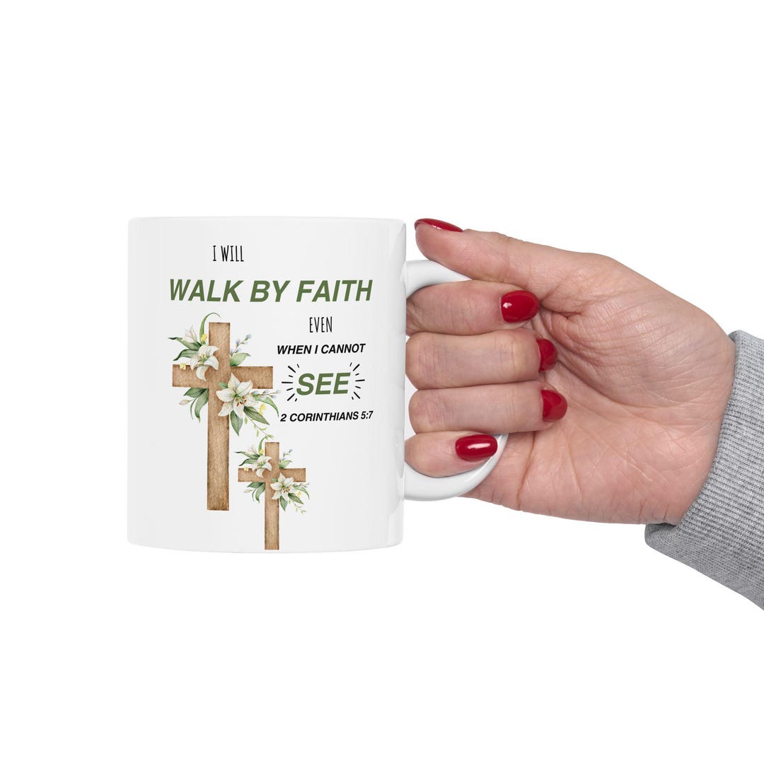 Faith Quote Coffee Mug: Inspirational Christian Gift - Etsy