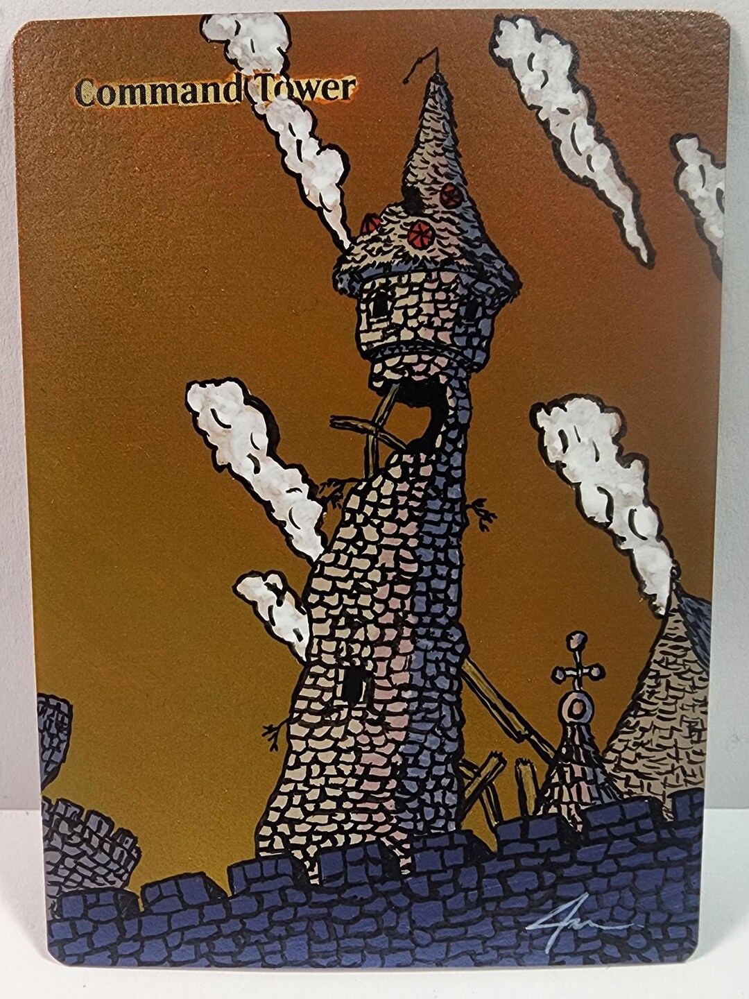 Merlin's Tower (sunrise) Command Tower Hand Painted Magic the Gathering ...