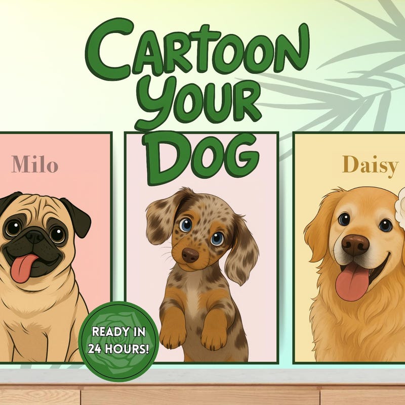 Cartoon Dog & Cat - Etsy