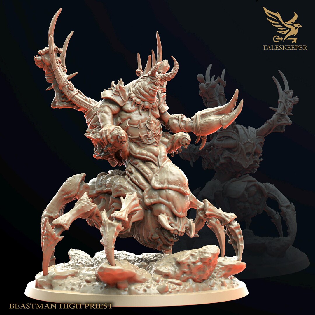 Beastmen High Priest - Gargantuan Boss Monster - Printed Miniature - Etsy