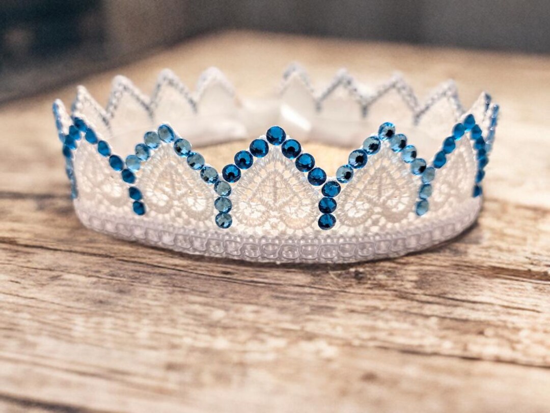 Blue and White Ice Princess Lace Dress-up Crown - Etsy