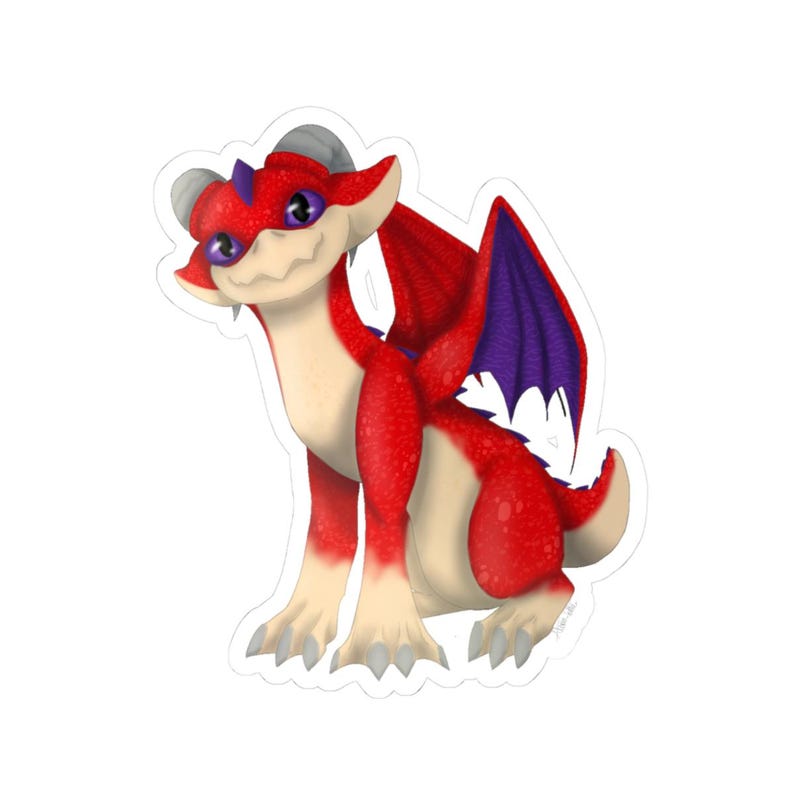 Red Dragon Stickers – Bold Fantasy Stickers for Notebooks, Crafts ...