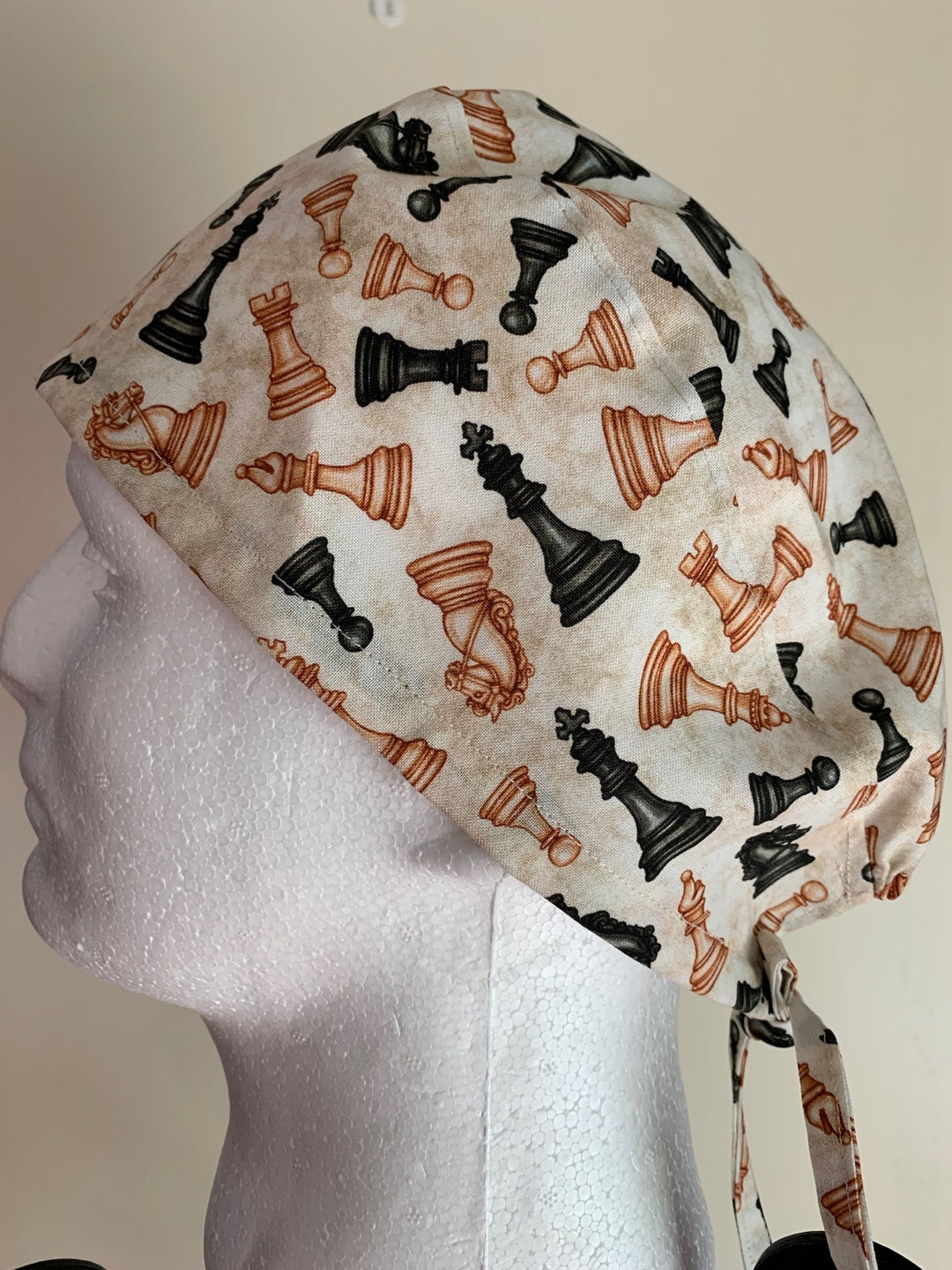 Check Mate Scrub Cap Chess Chemo Hat Biker Hat - Etsy