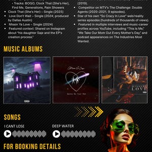 Editable DJ Musician EPK Template: Canva Electronic Press Kit (4 Page ...