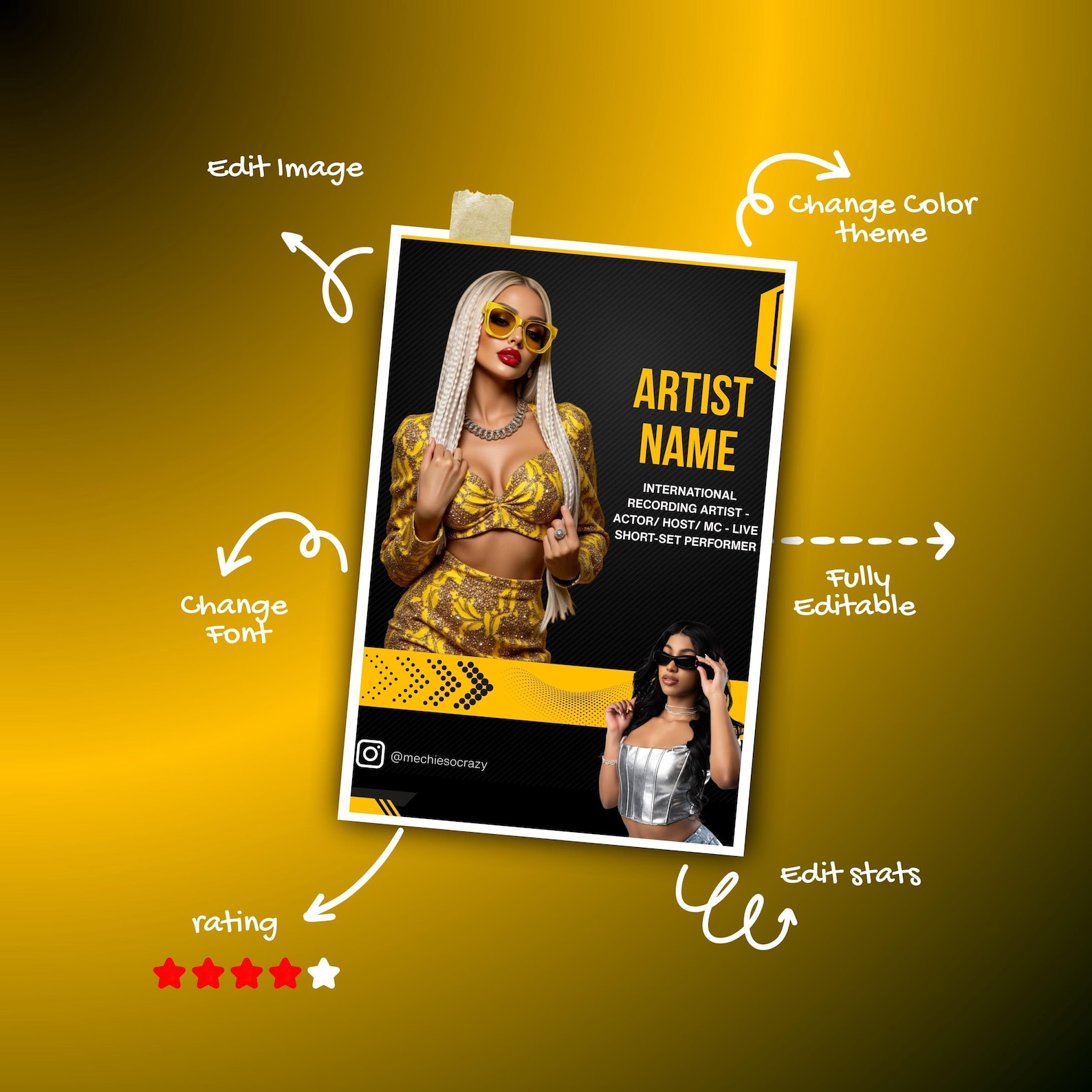 Editable DJ Musician EPK Template: Canva Electronic Press Kit (4 Page ...