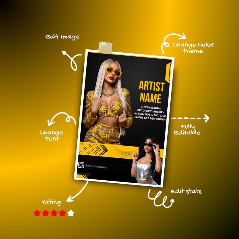 Editable DJ Musician EPK Template: Canva Electronic Press Kit (4 Page ...