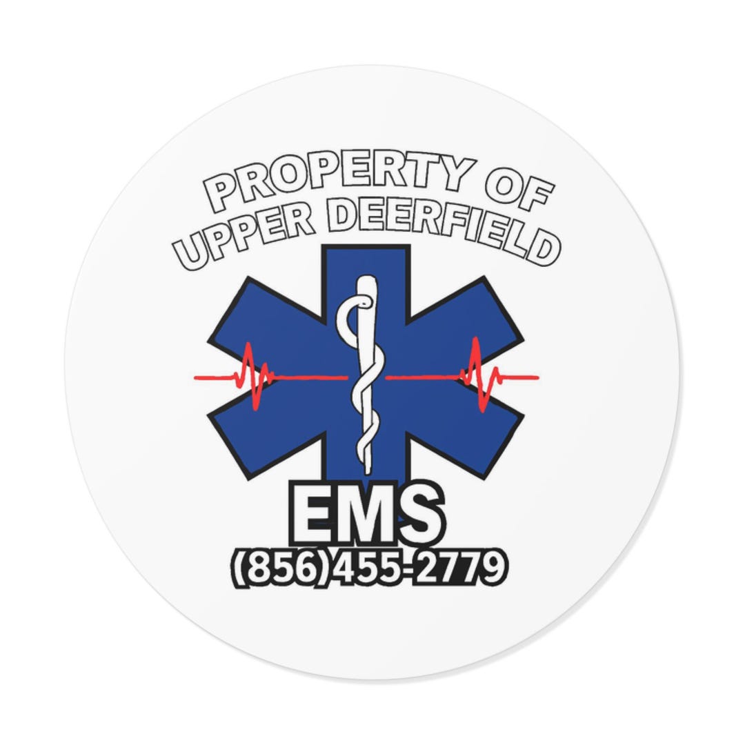 Emergency Services Round Vinyl Stickers, EMS Vinyl Decals, First ...