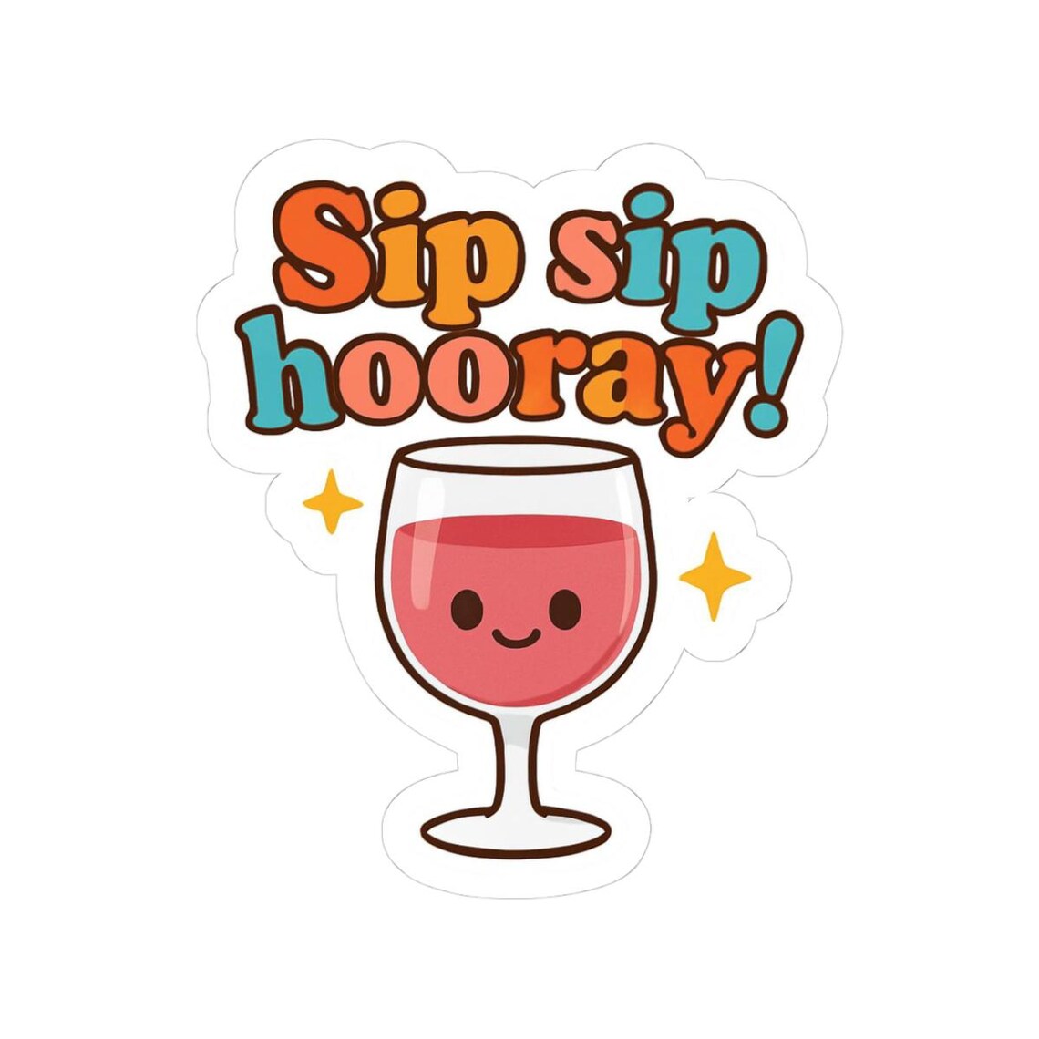 Sip-sip Hooray Stickers | Fun Vinyl Stickers for Party Decor, Gift Tags ...