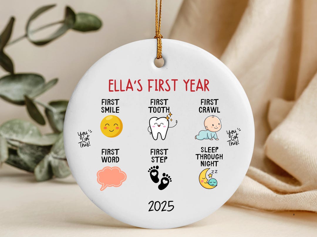 First Year Ornament for Kids, First Christmas Ornament for Baby, First ...