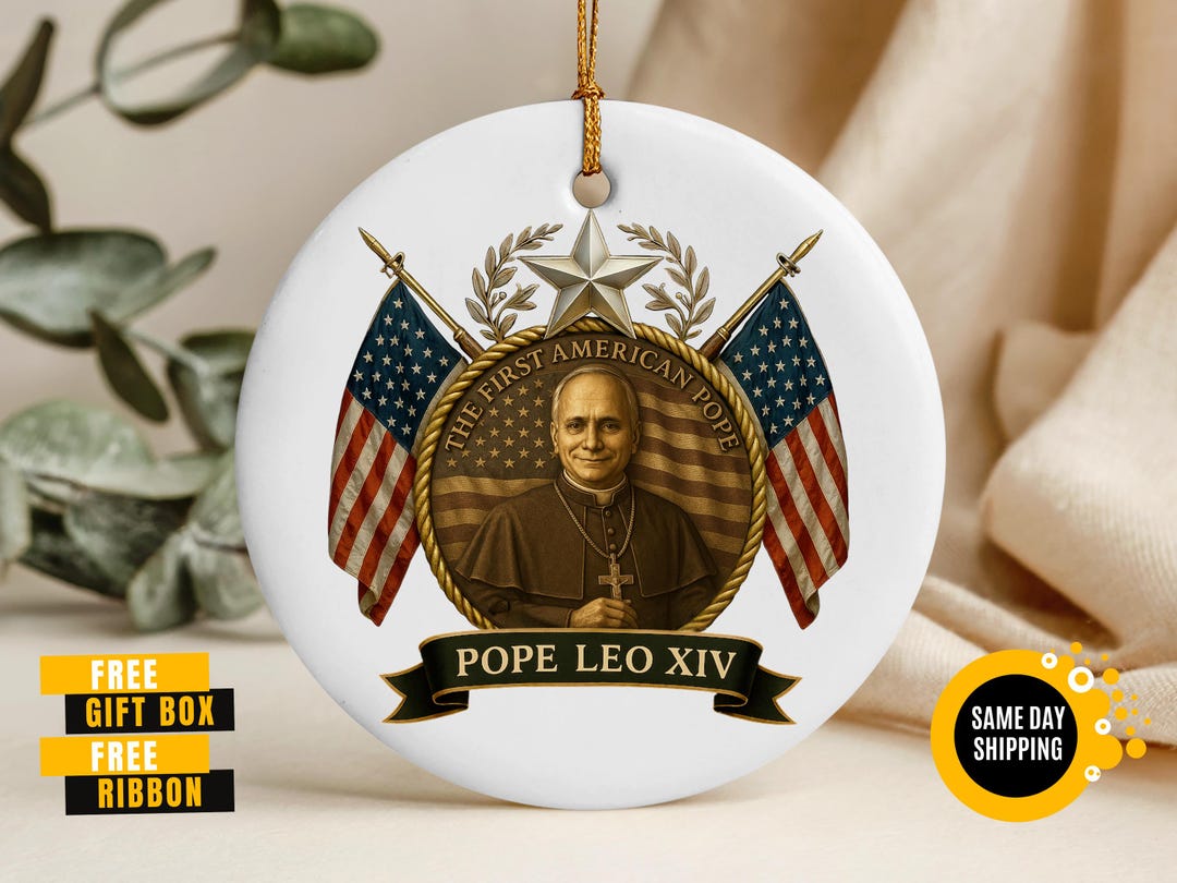 Pope Leo XIV Ceramic Ornament, the First American Pope Christmas ...