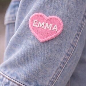 Heart Name Iron on Patch – Personalised Letter Embroidery (8cm) - Etsy UK