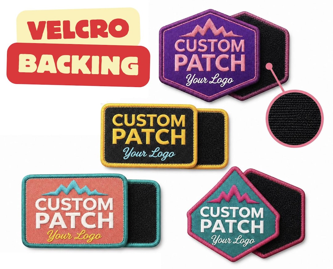 Custom VELCRO Embroidered Patches: Personalised Logo Patch With Your ...
