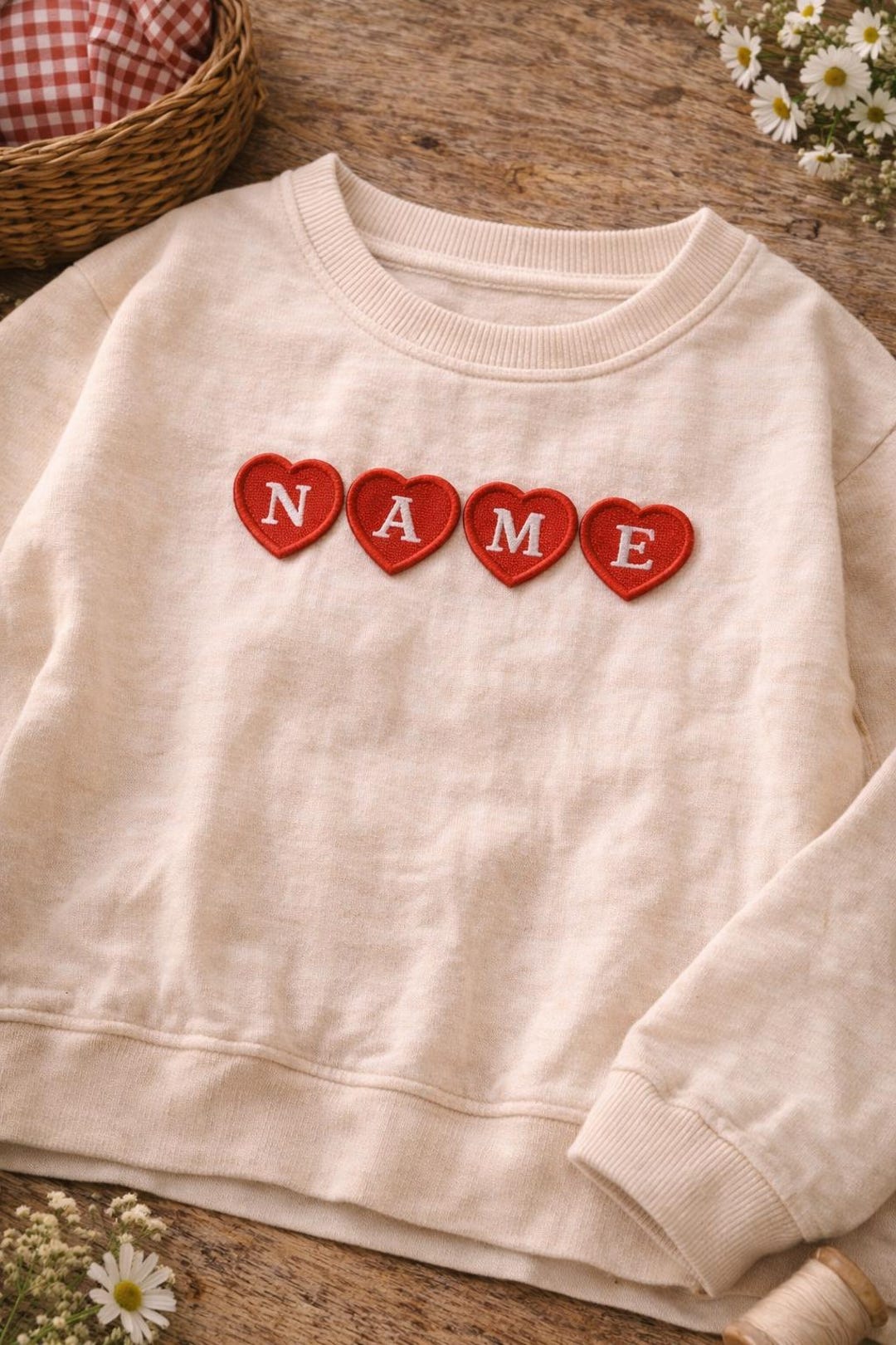 Red Heart Letter Iron on Patch – Personalized Alphabet Embroidery - Etsy