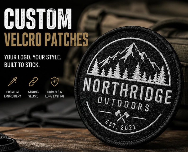 Custom VELCRO Embroidered Patches: Personalised Logo Patch With Your ...