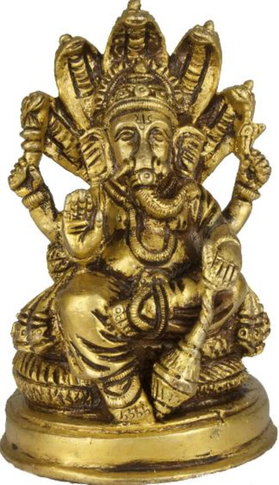Rare and Antique Lord Ganesha Seated on Sheshnaga in Brass Handmade ...