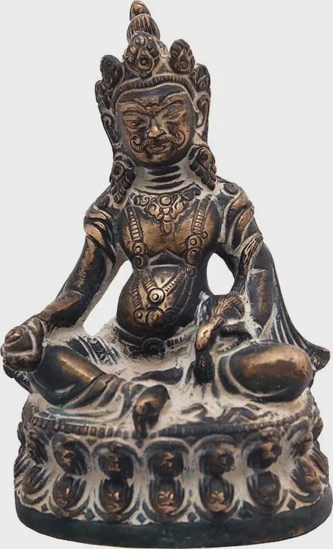 Tibetan Buddhist Kubera With Jewel & Nakula Mongoose Brass Statue - Etsy