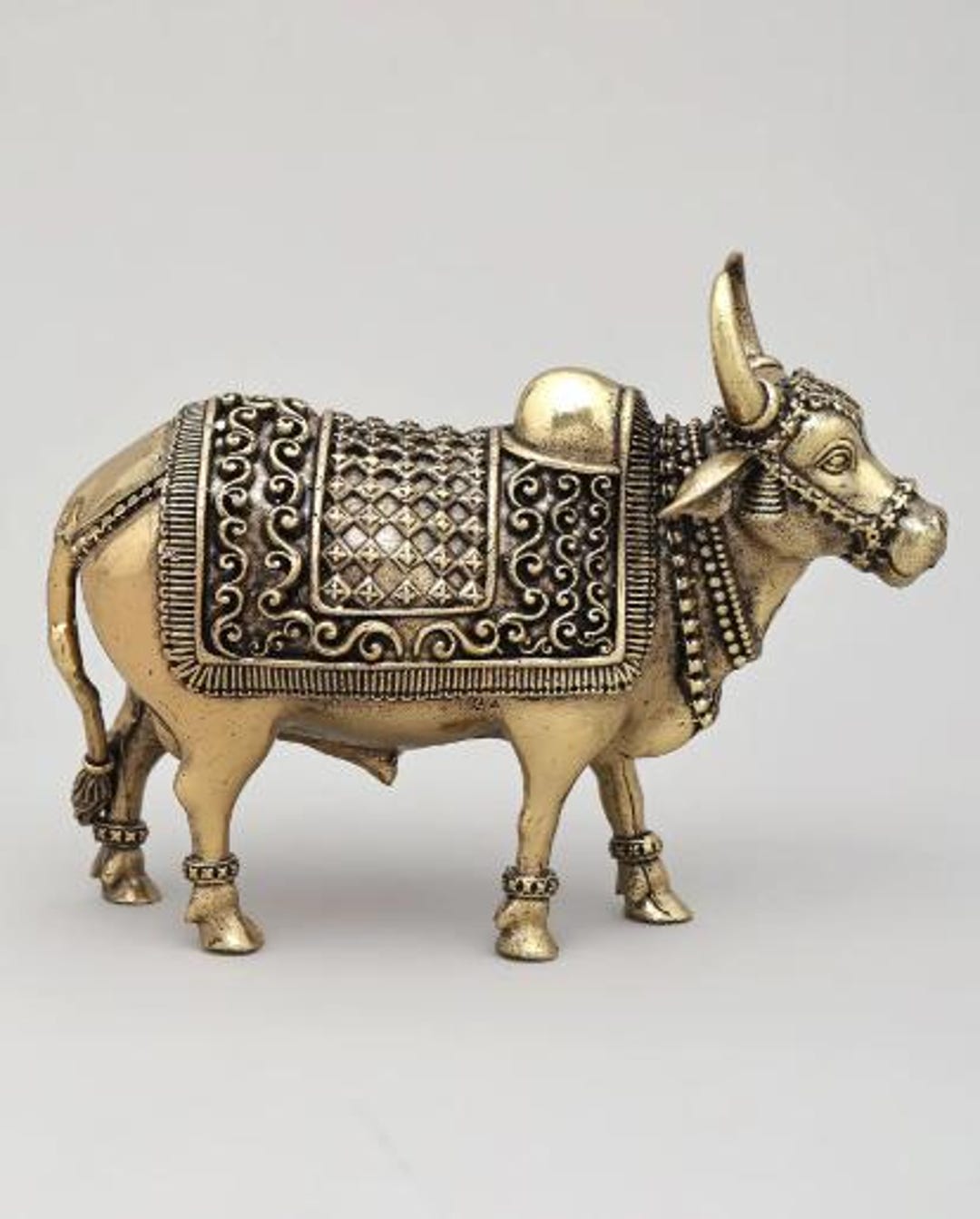 Rare and Antique Small Superfine Standing Nandi | Brass Statue for Gift ...