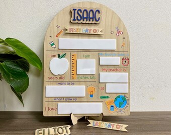 Custom Interchangeable Back to School Sign for Students, First Day of ...