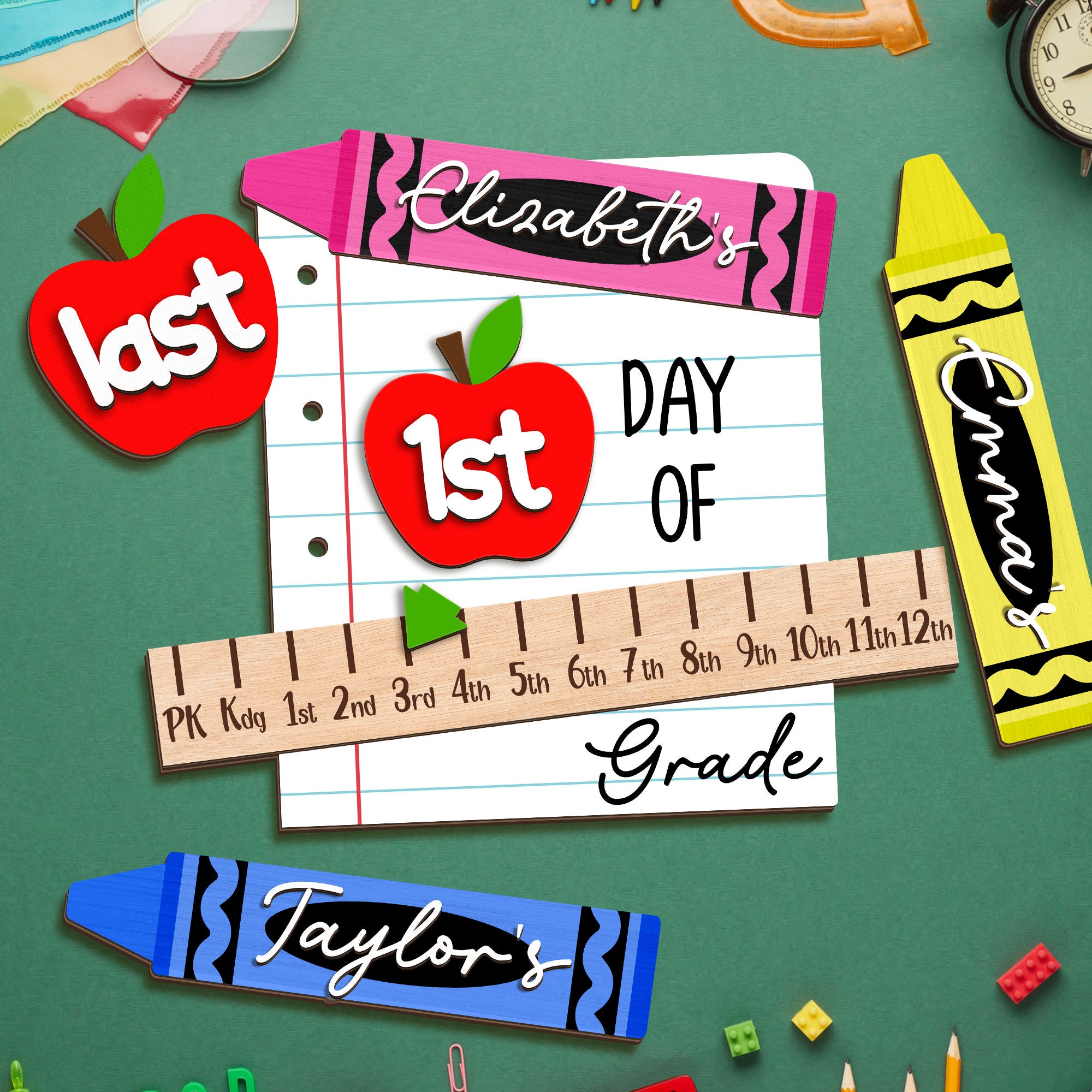 Custom Interchangeable Back to School Sign for Students, First Day of ...