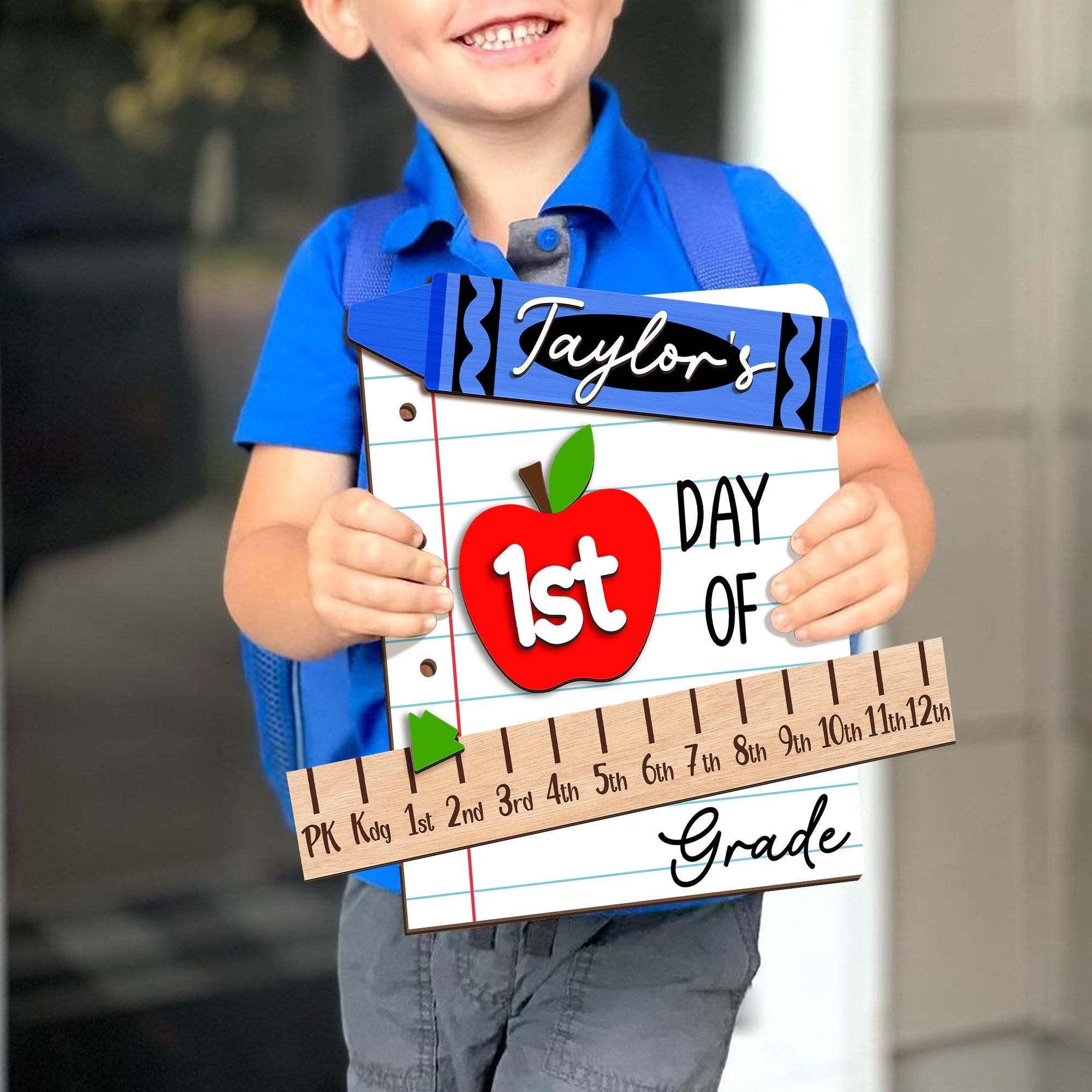 Custom Interchangeable Back to School Sign for Students, First Day of ...
