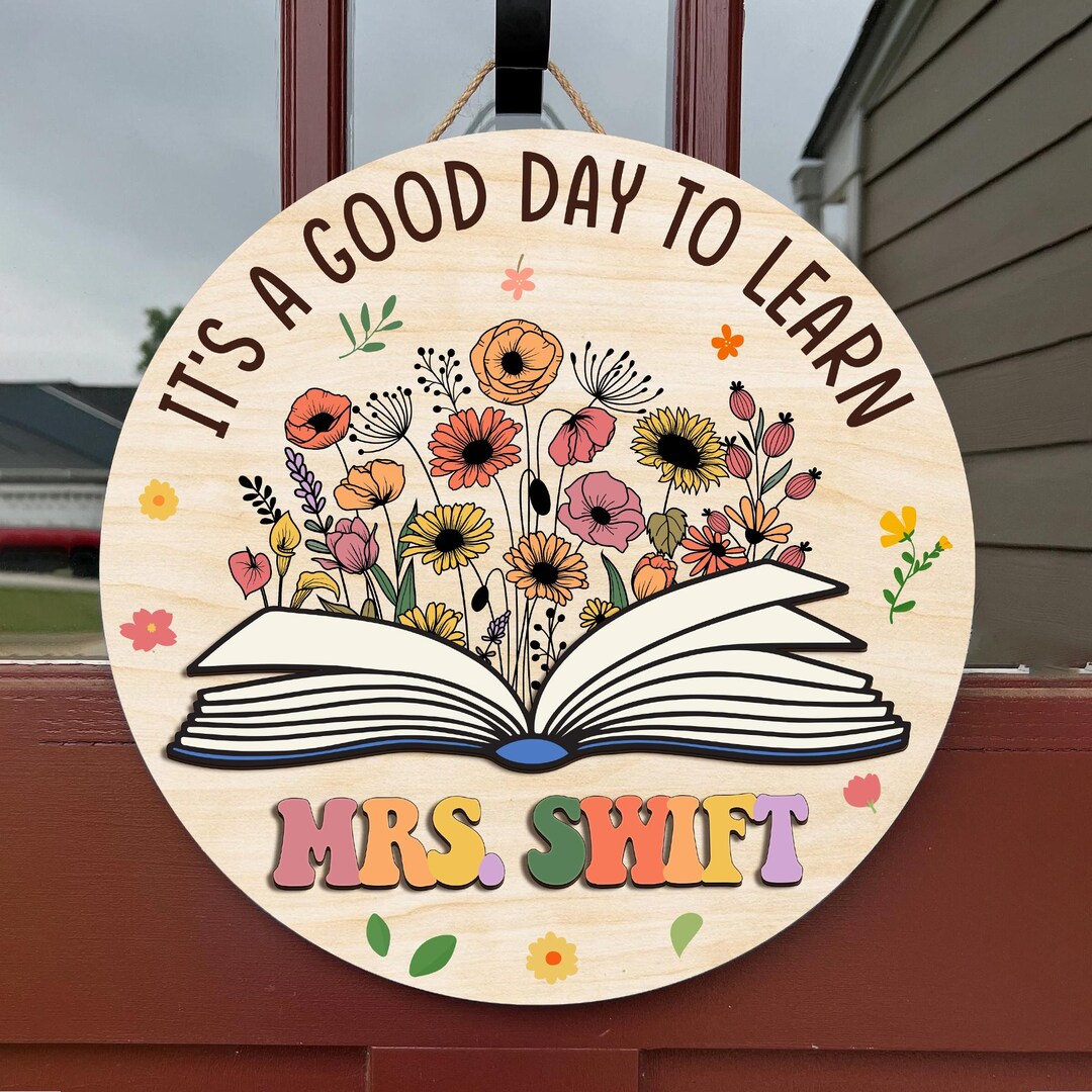 Custom Teacher Name Sign, Teacher Gifts Personalized, Teacher Door Sign ...