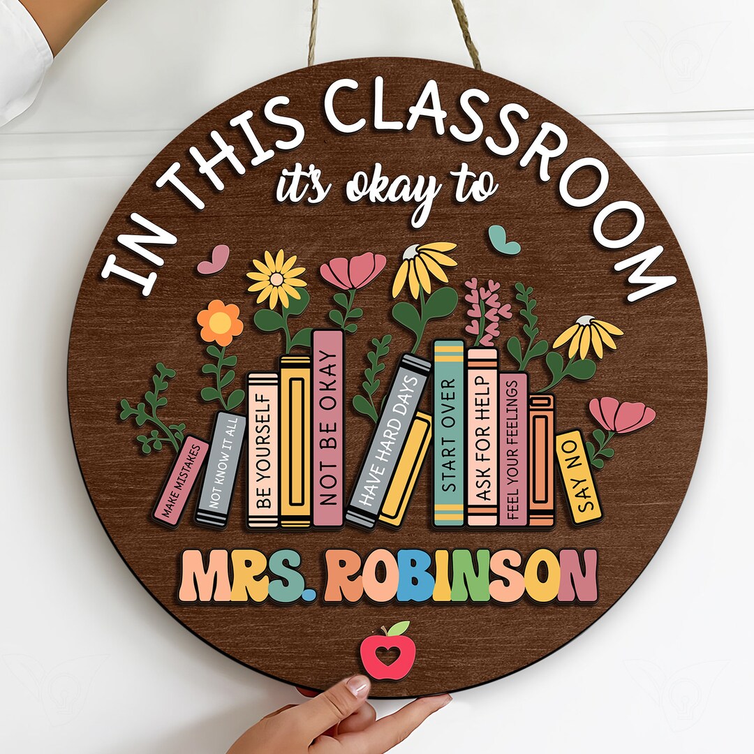 Customized 3D Teacher Door Sign, Teacher Appreciation Gifts, Teacher ...