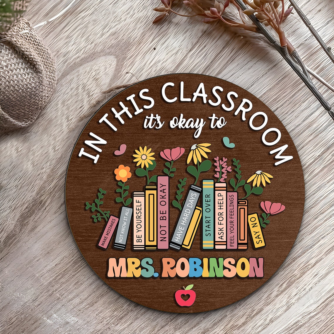Customized 3D Teacher Door Sign, Teacher Appreciation Gifts, Teacher ...
