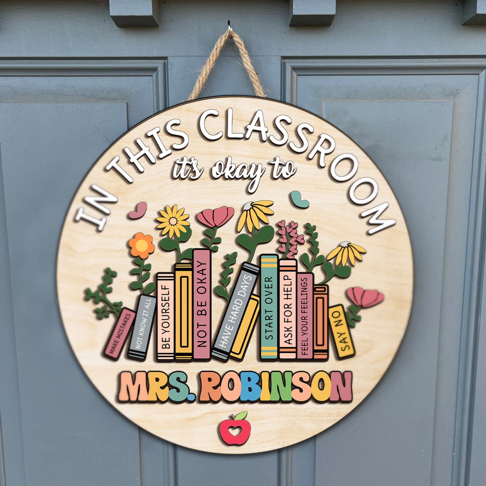 Customized 3D Teacher Door Sign, Teacher Appreciation Gifts, Teacher ...