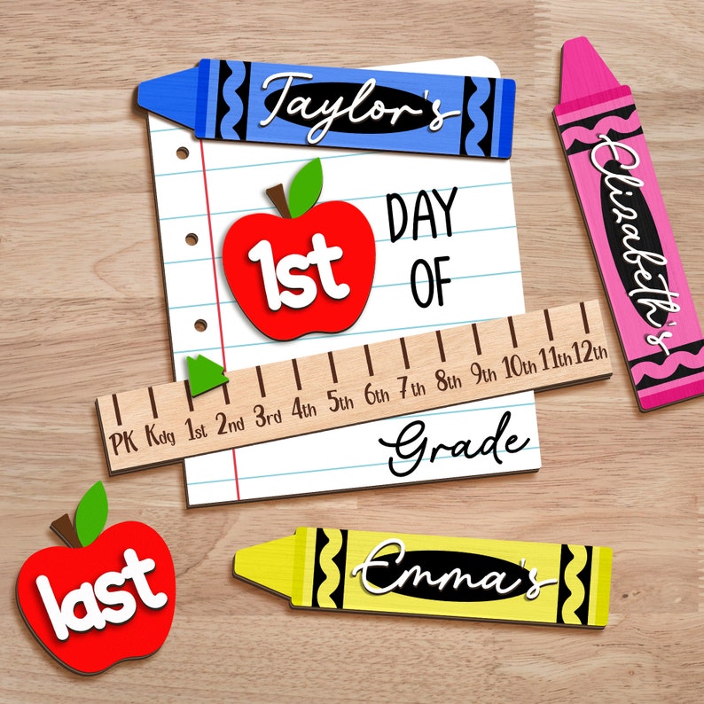 Custom Interchangeable Back to School Sign for Students, First Day of ...