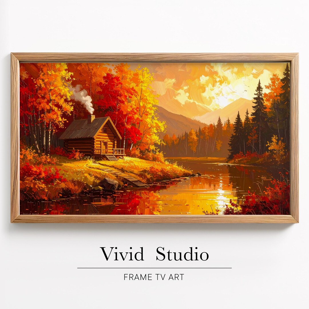 Vintage Fall Frame TV Art Scenery Painting Samsung Fall Screensaver ...