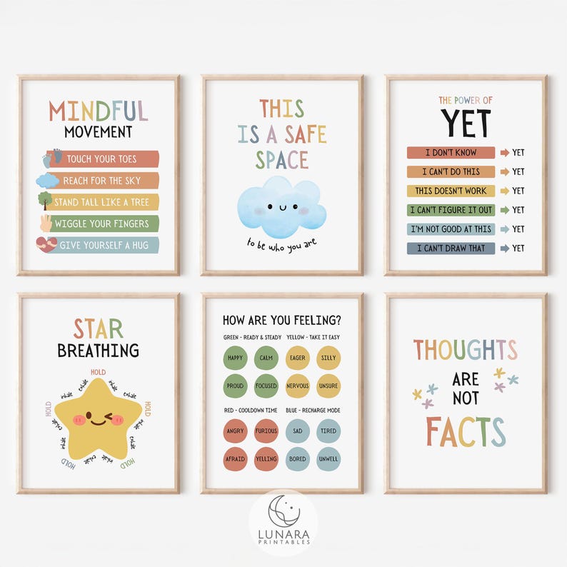 12 Calm Down Corner Posters, SEL, Calming Strategies, Playroom Wall ...